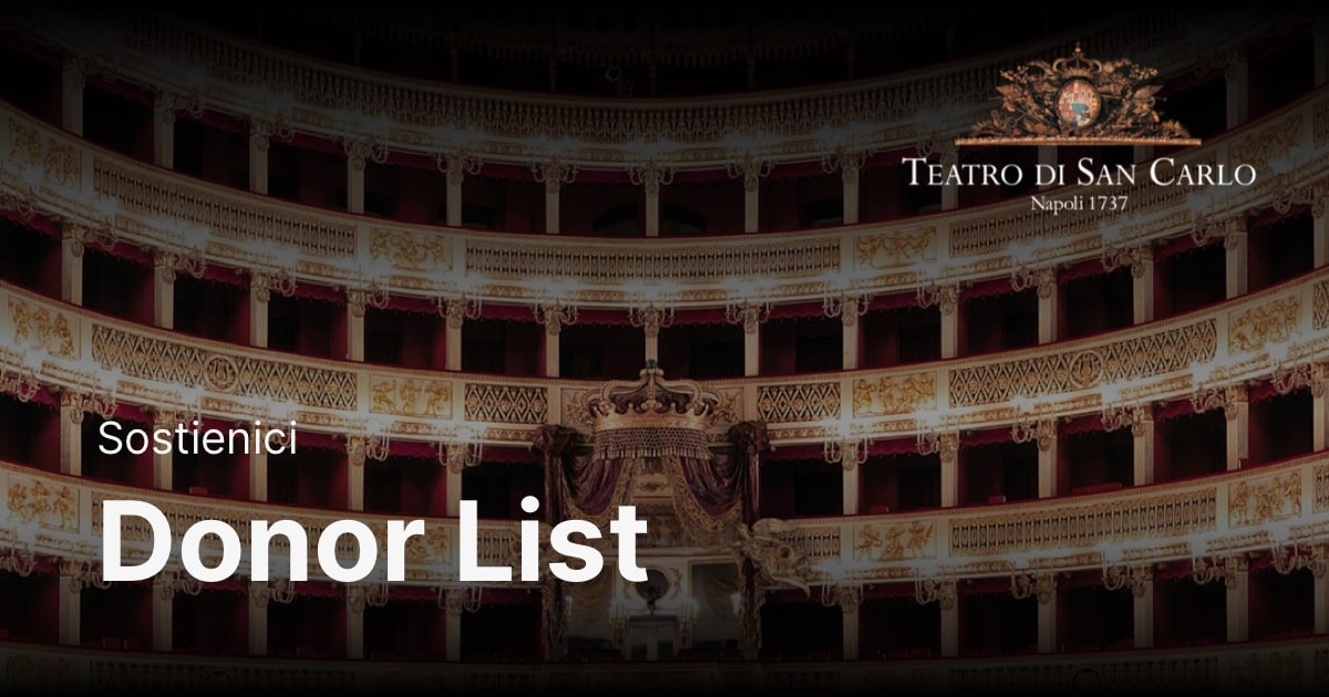 Donor List: vedi l'elenco completo - Teatro di San Carlo